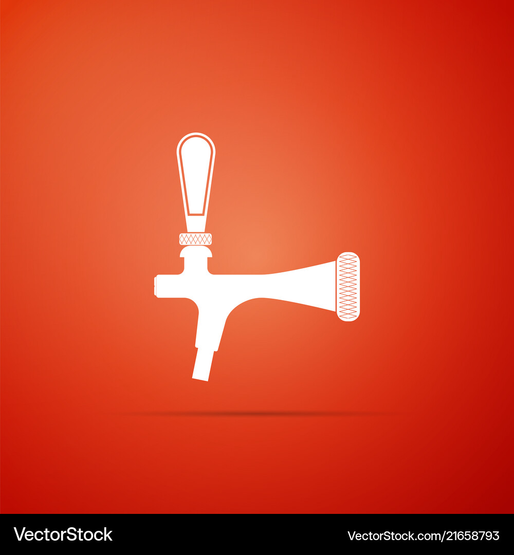 Beer tap icon isolated on orange background Vector Image