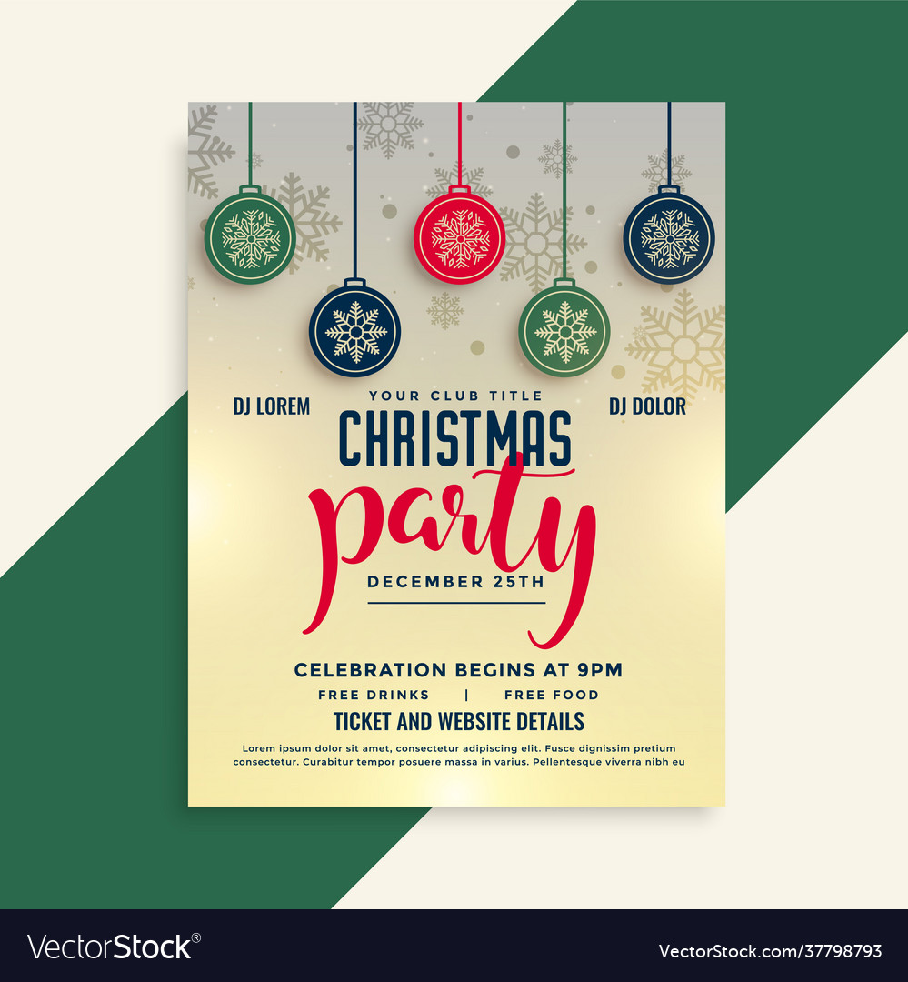 Christmas festival flyer poster design template Vector Image Christmas festival flyer poster design template Vector Image