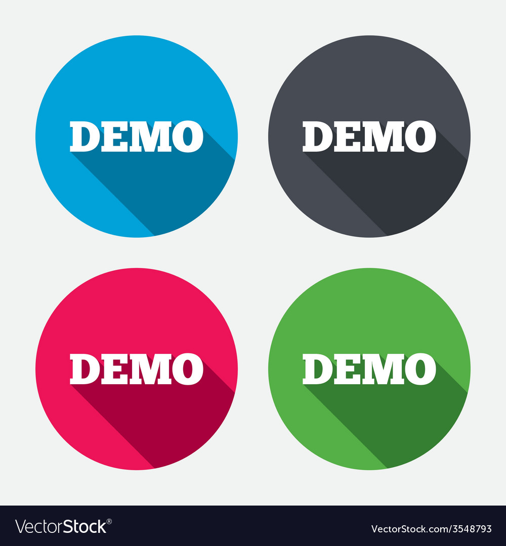 Demo sign icon demonstration symbol Royalty Free Vector