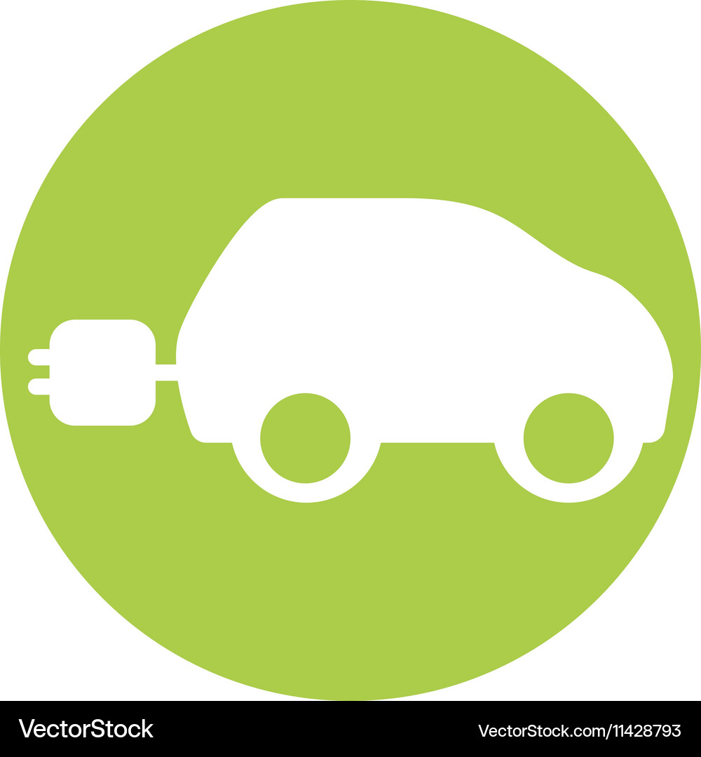 Eco car symbol isolated icon Royalty Free Vector Image