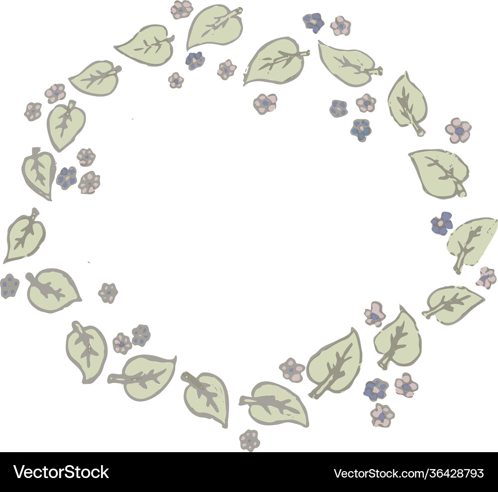 Frame made leaves and flowers Royalty Free Vector Image
