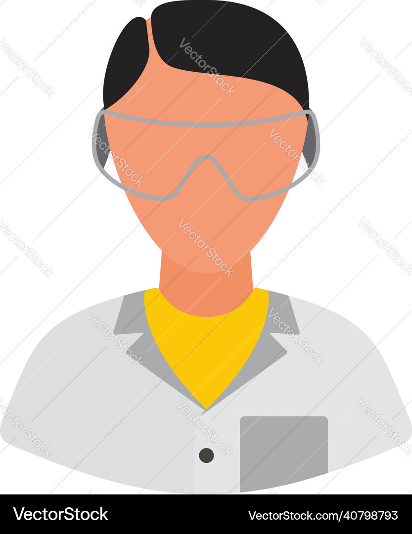 Icon of chemist in eyewear Royalty Free Vector Image