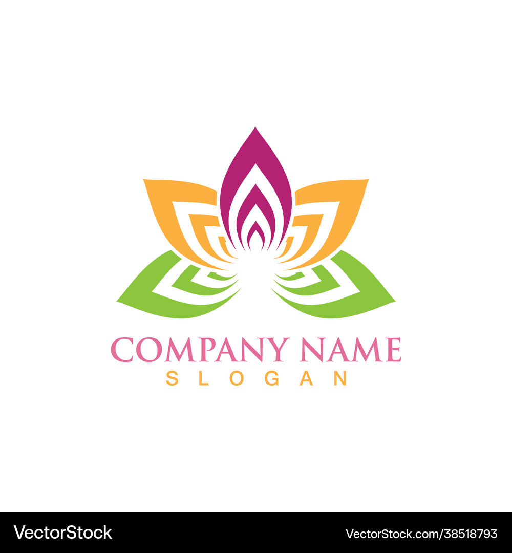 Lotus flower logo and symbol image Royalty Free Vector Image