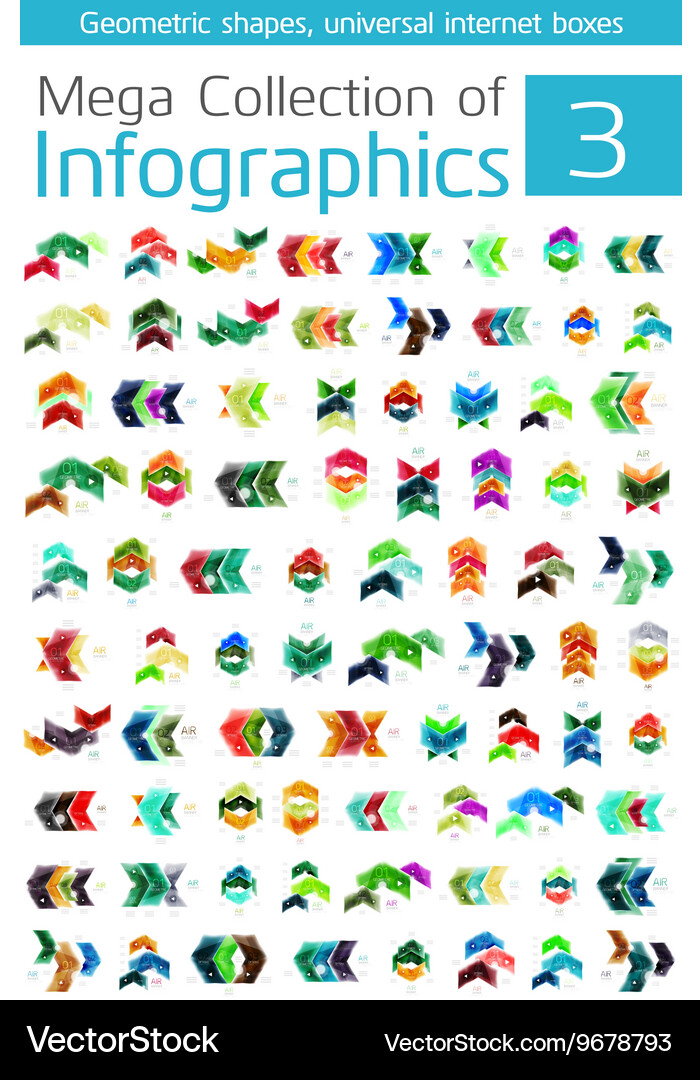 Mega collection of geometric shape infographics Vector Image