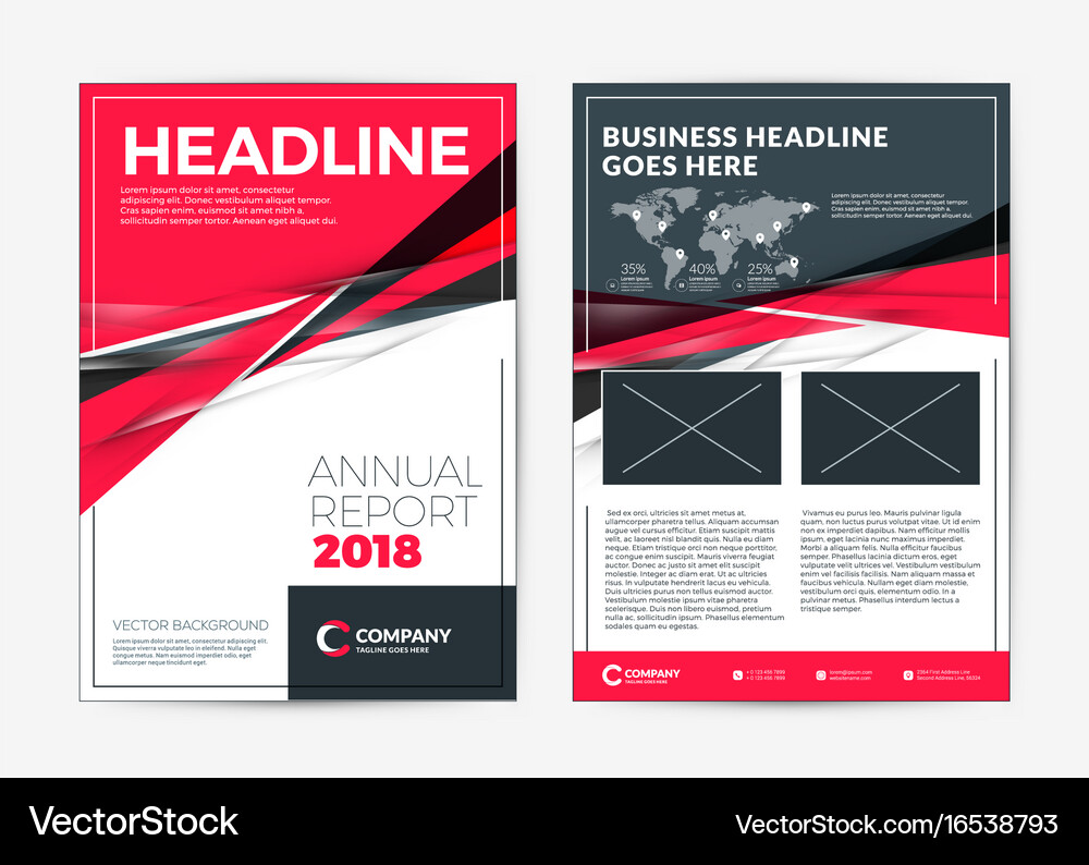 Modern Annual Report Cover Mockup Royalty Free Vector Image