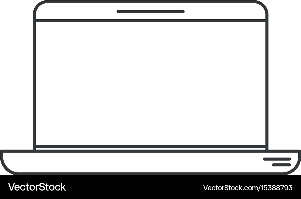 Monochrome silhouette of laptop computer Vector Image