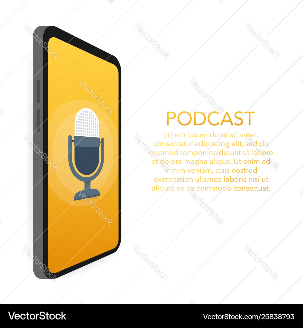 Podcast icon symbol in flat isometric style Vector Image