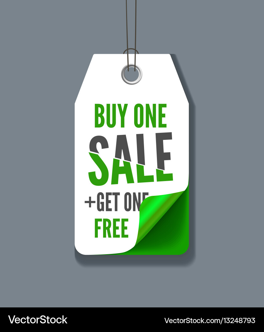 Promotion tag buy 1 get fre Royalty Free Vector Image