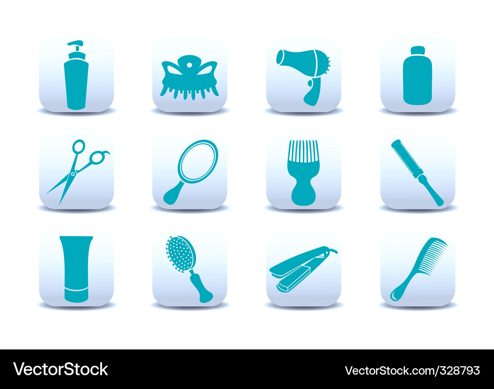 Salon Icon Set Royalty Free Vector Image - VectorStock
