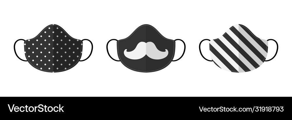 Set collection cloth masks sheet masks Royalty Free Vector