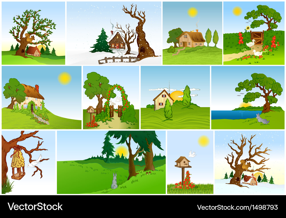 Set of natural backgrounds Royalty Free Vector Image