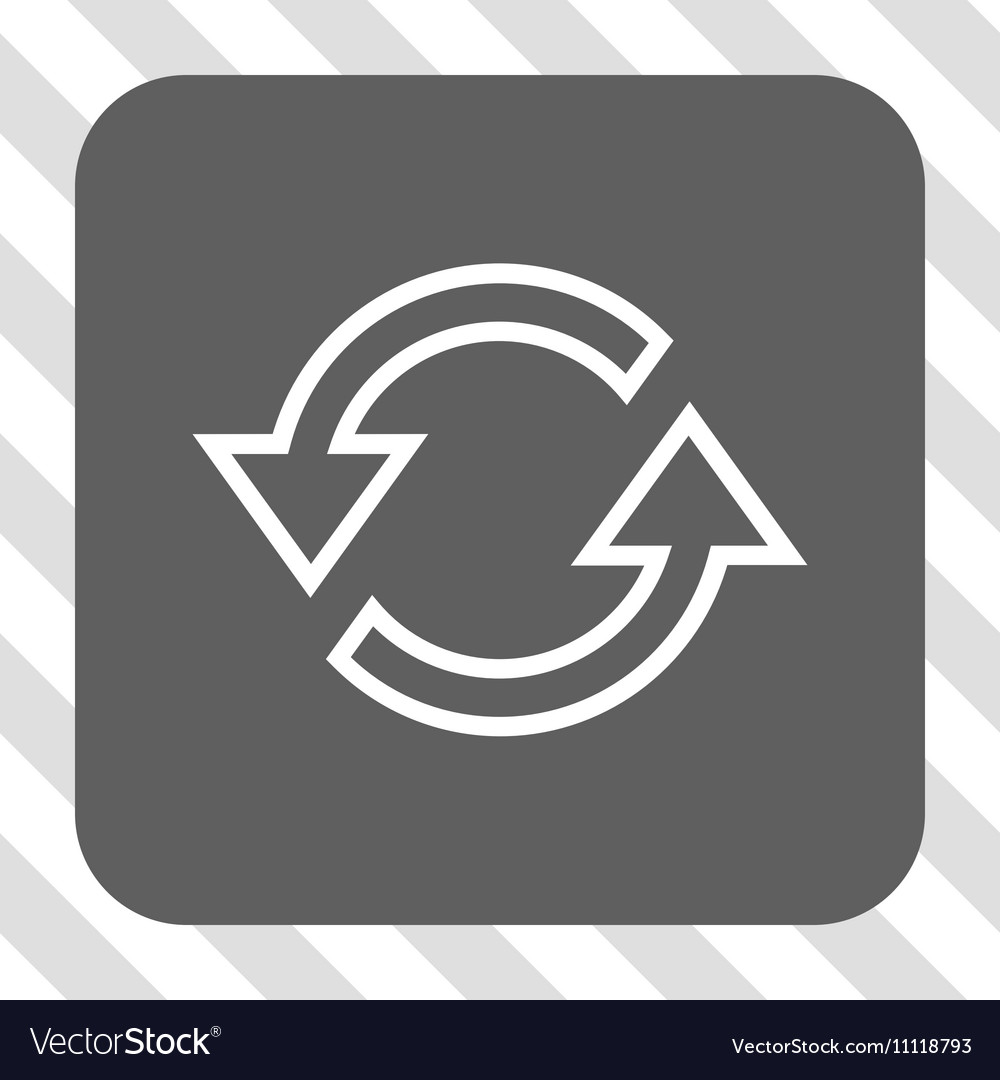 Sync arrows rounded square button Royalty Free Vector Image
