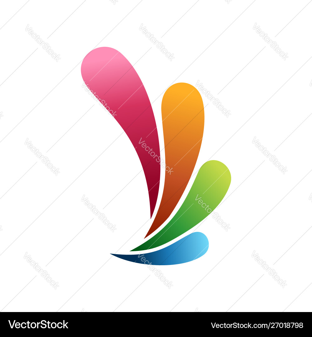 Abstract water splash color symbol design Vector Image