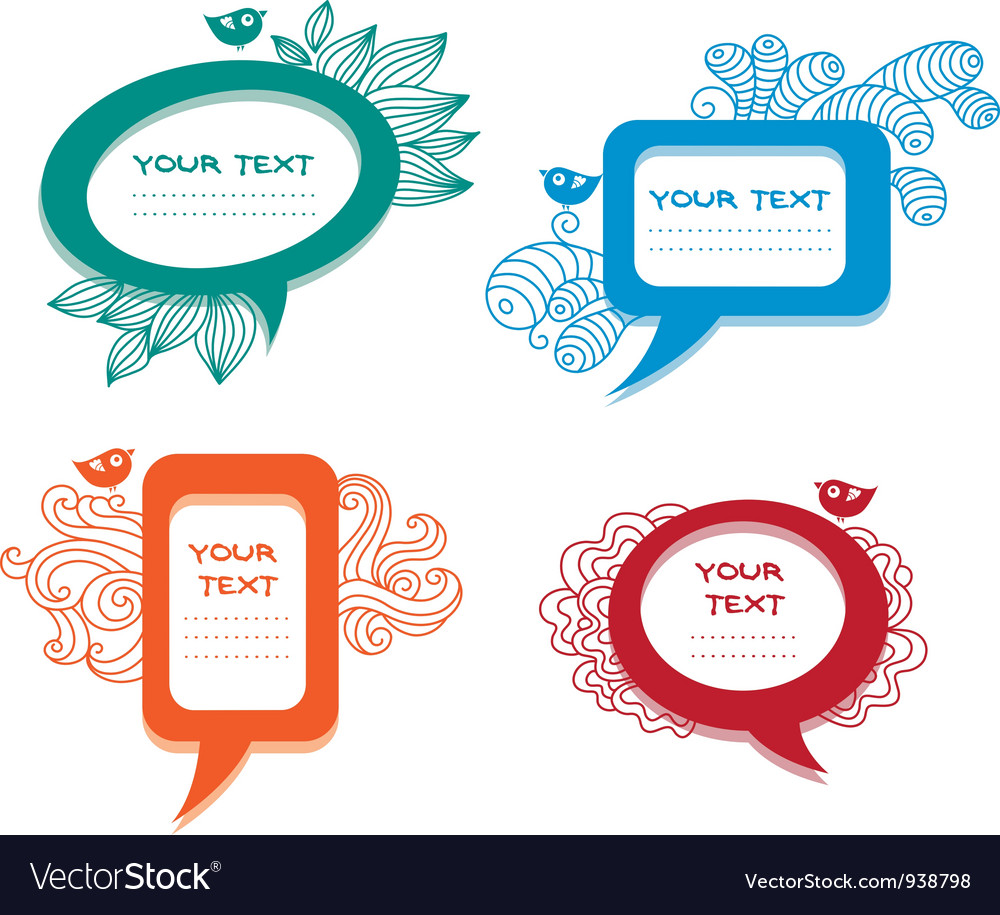 Colorful labelsspeech bubbles set Royalty Free Vector Image