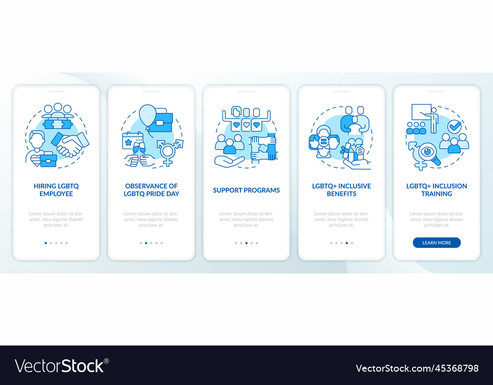 Creating lgbtq inclusive workplace blue Royalty Free Vector Creating lgbtq inclusive workplace blue Royalty Free Vector