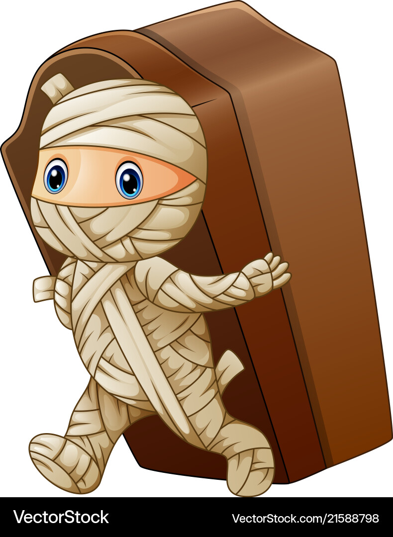 Kid in a mummy costume Royalty Free Vector Image