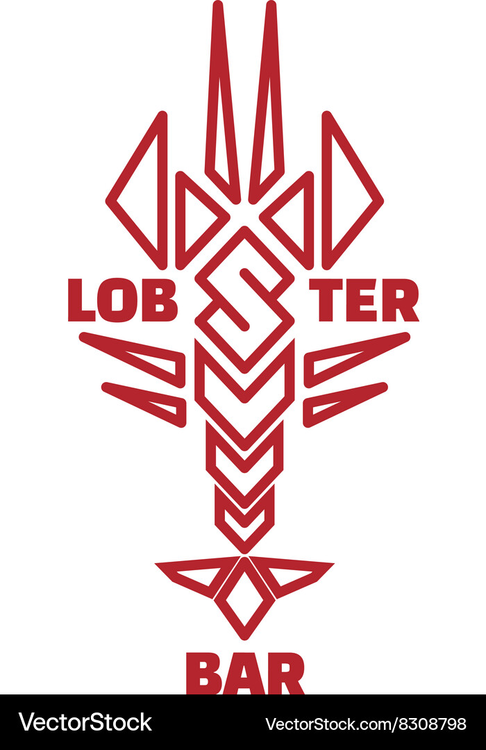Lobster bar logo sign eps10 Royalty Free Vector Image