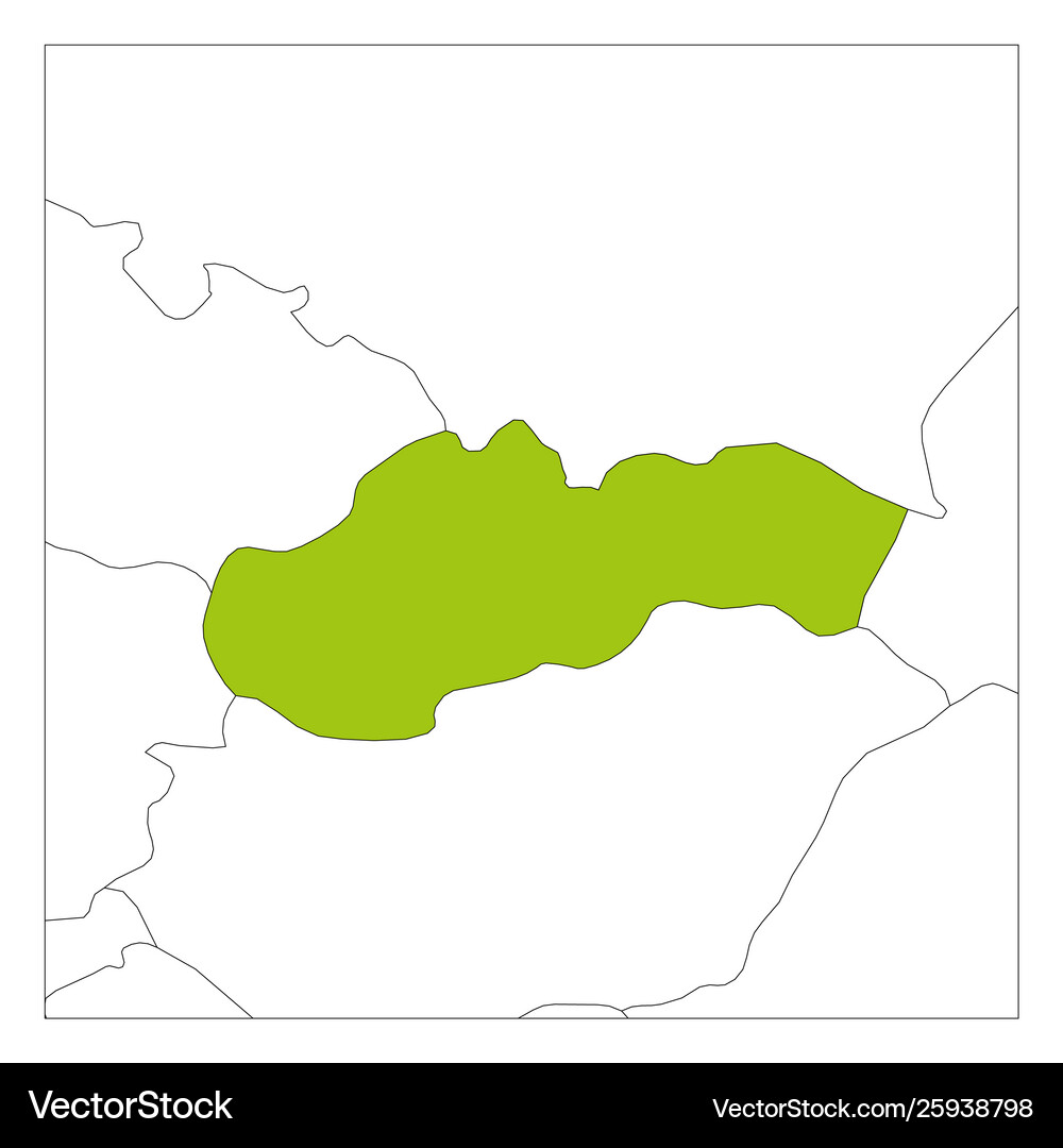 Map slovakia green highlighted with neighbor Vector Image