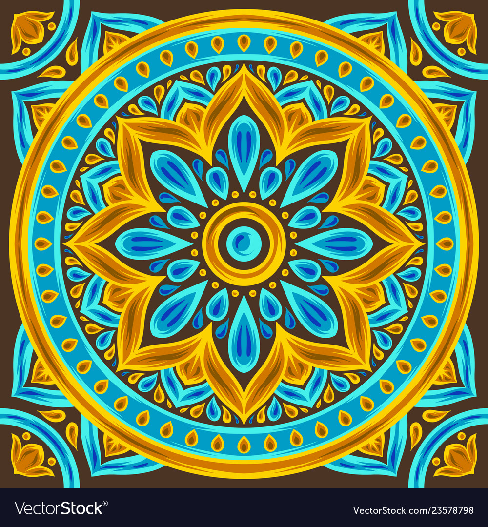 Moroccan ceramic tile pattern Royalty Free Vector Image