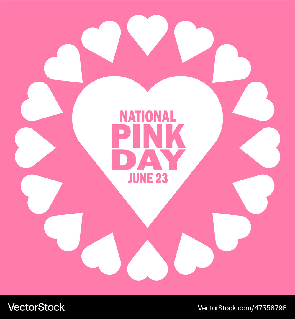 National pink day template design Royalty Free Vector Image
