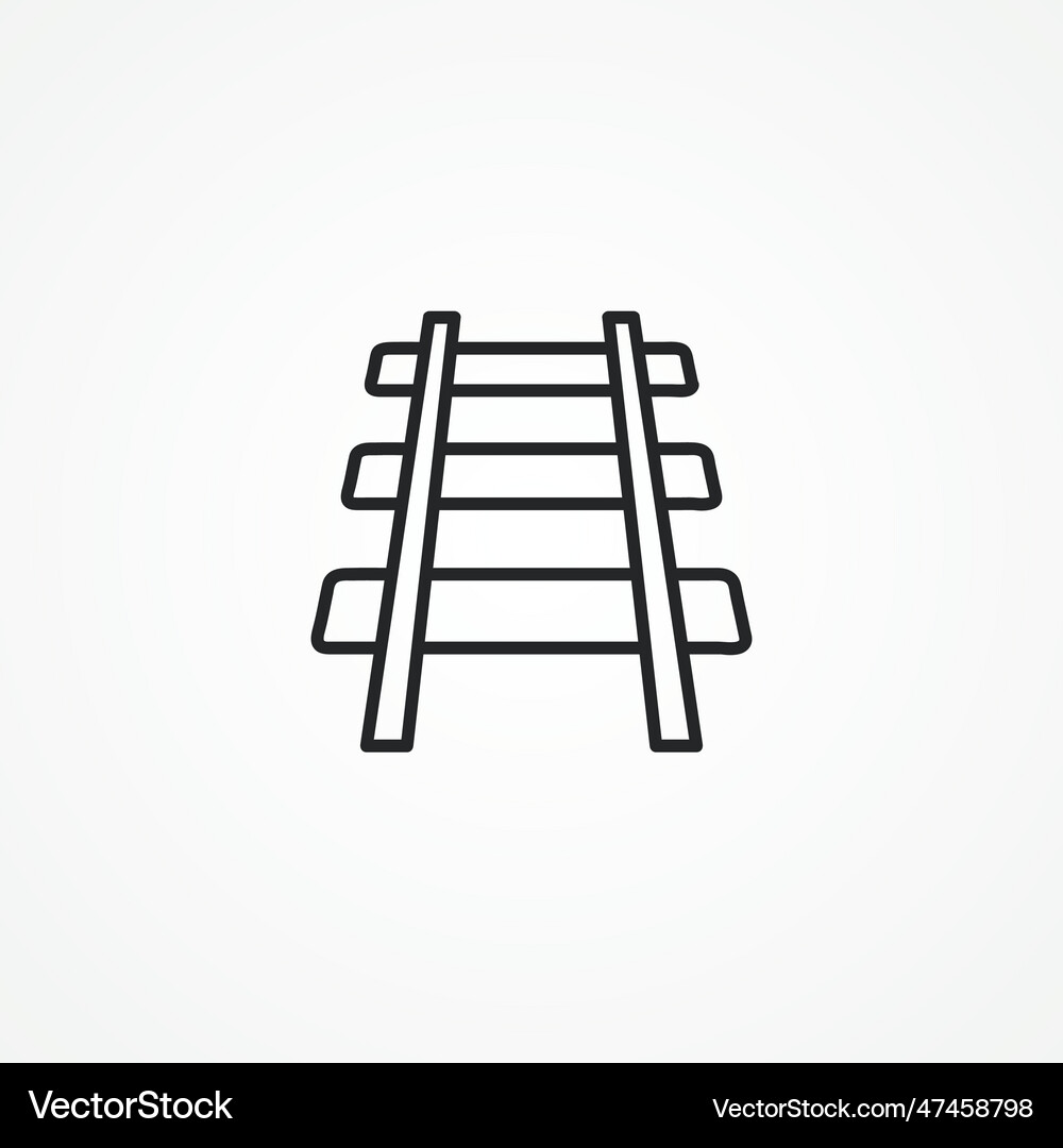 Railway track line icon rail line icon Royalty Free Vector