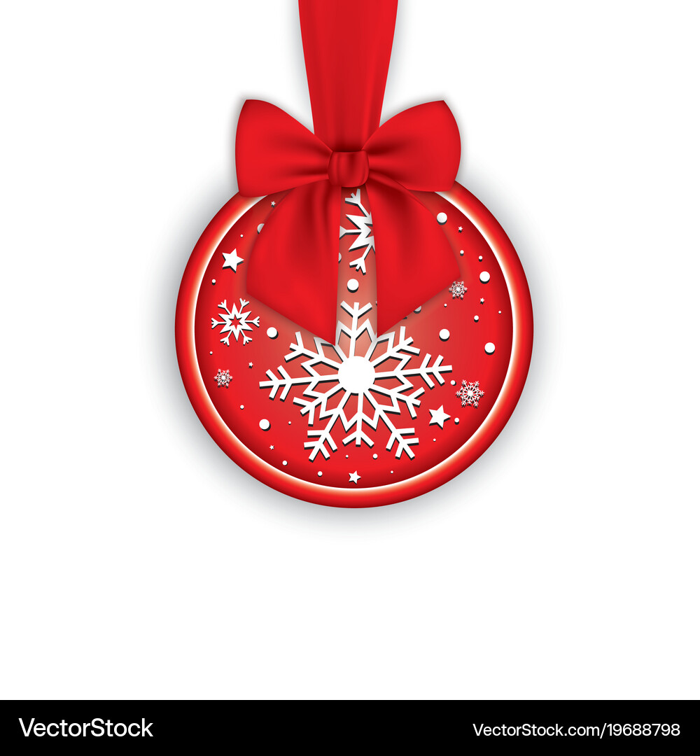 Realistic red bow and ribbon isolated Royalty Free Vector