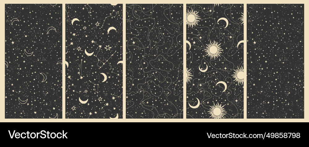 Set of vertical astrology banners celestial Vector Image