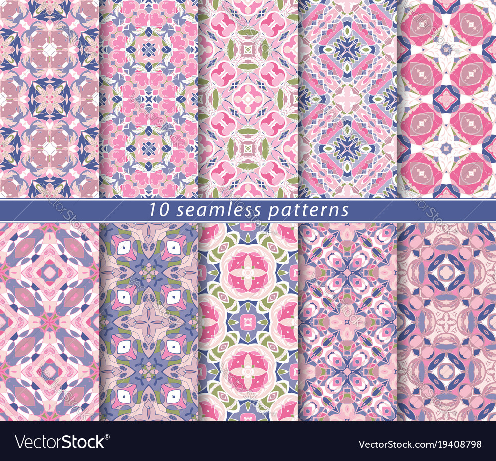 Set seamless pattern Royalty Free Vector Image