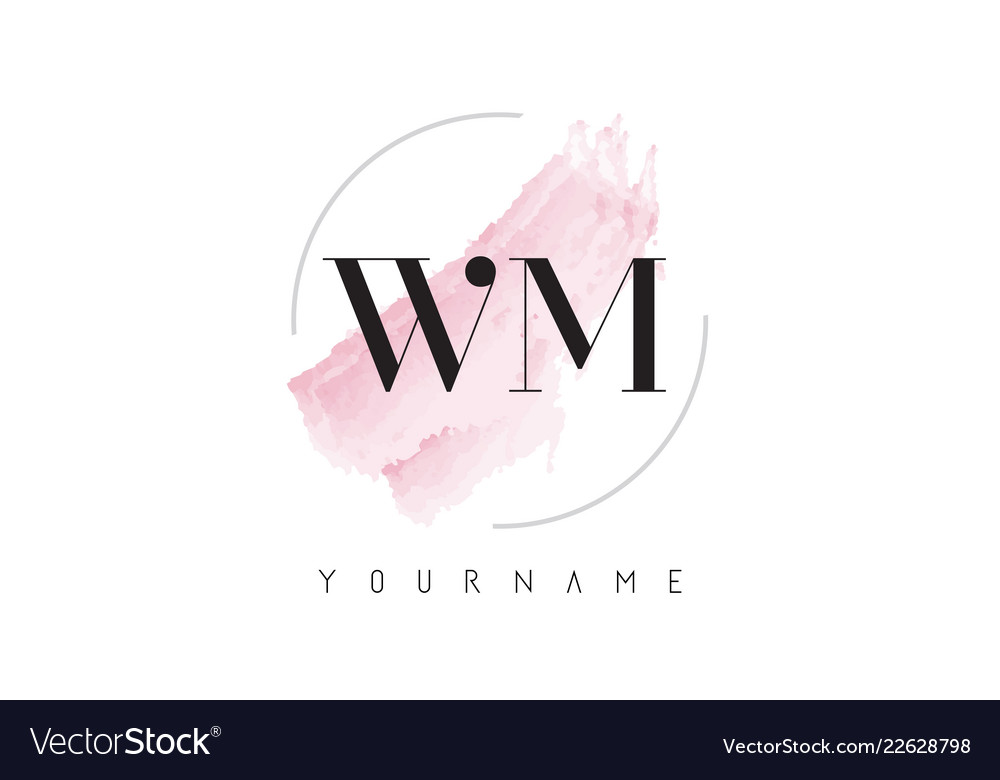 Wm w m watercolor letter logo design with Vector Image Wm w m watercolor letter logo design with Vector Image