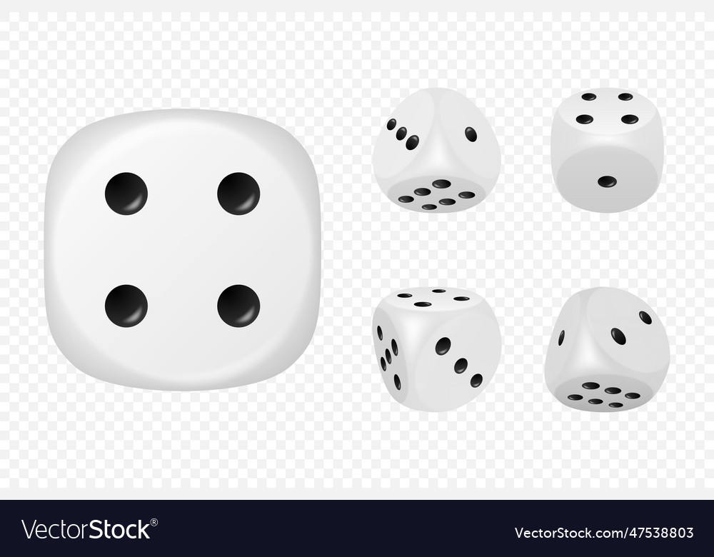 3d realistic white game dice with black Royalty Free Vector 3d realistic white game dice with black Royalty Free Vector
