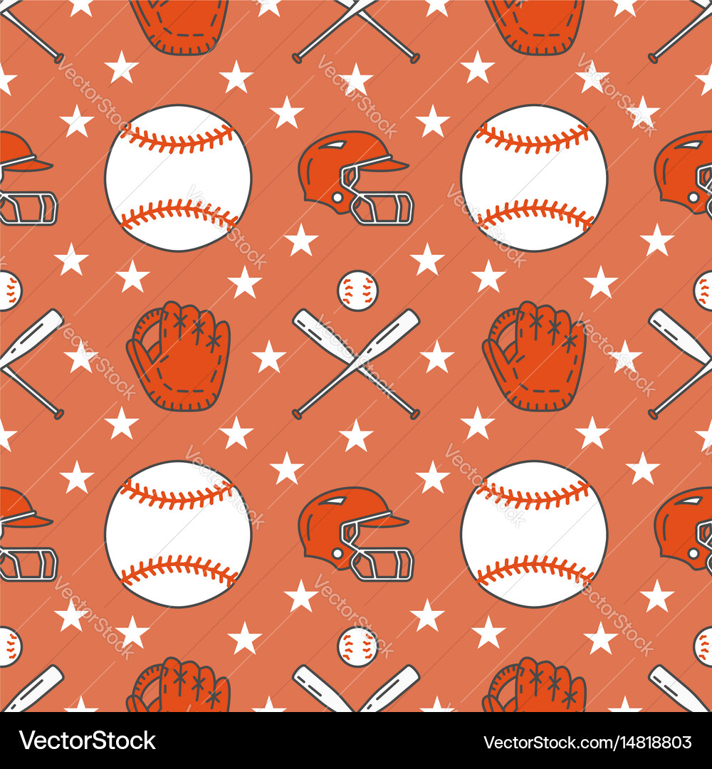 Baseball softball sport game seamless Royalty Free Vector