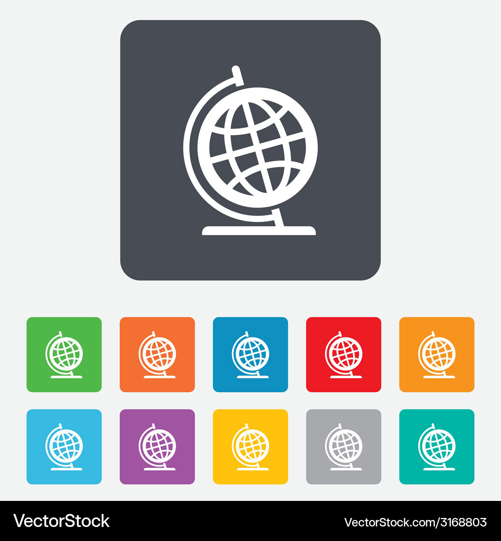 Globe sign icon geography symbol Royalty Free Vector Image