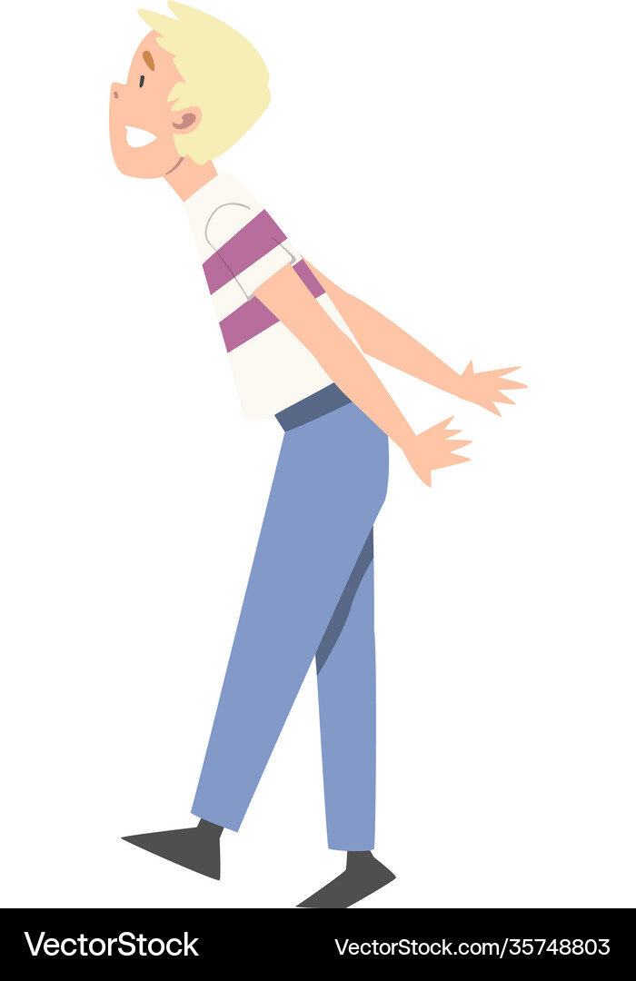 Happy smiling boy having fun cartoon style Vector Image