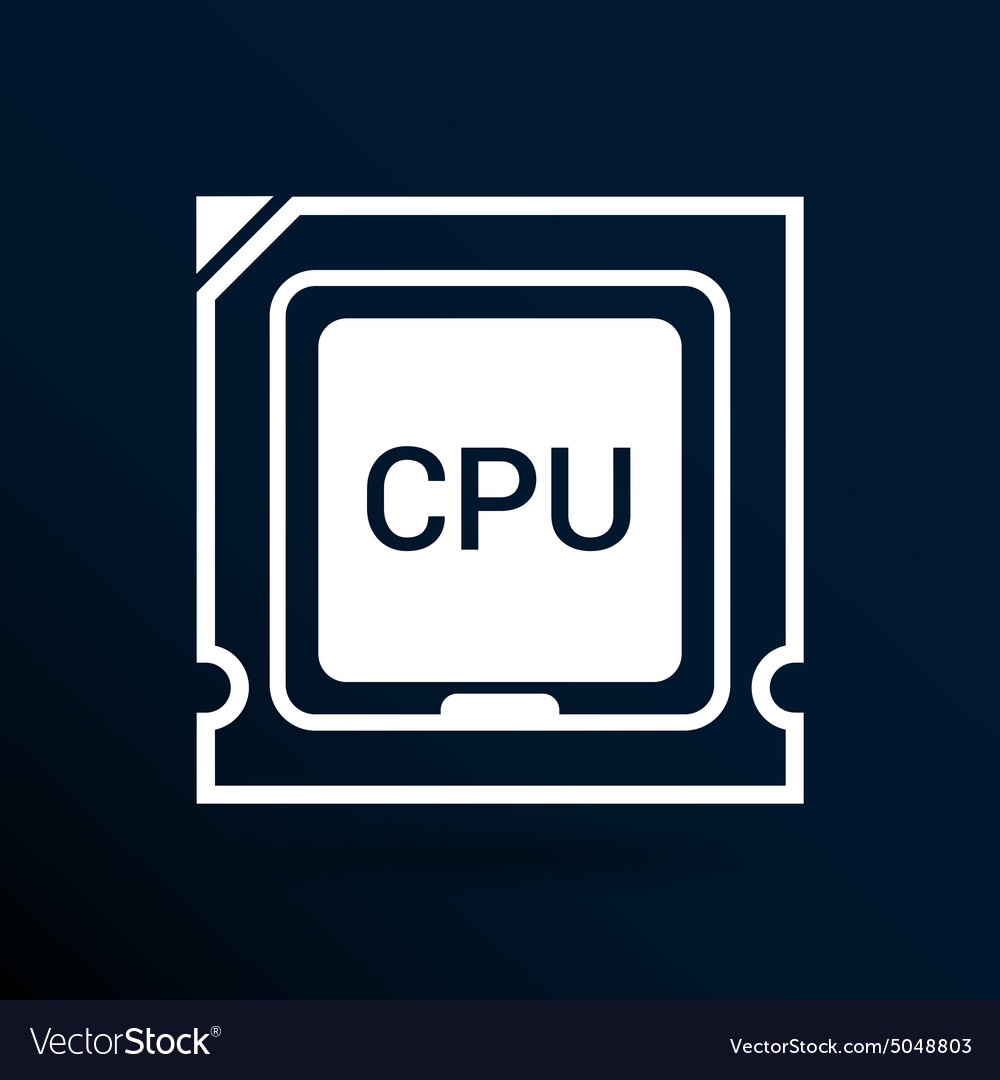 Icon cpu microprocessor sign symbol process Vector Image