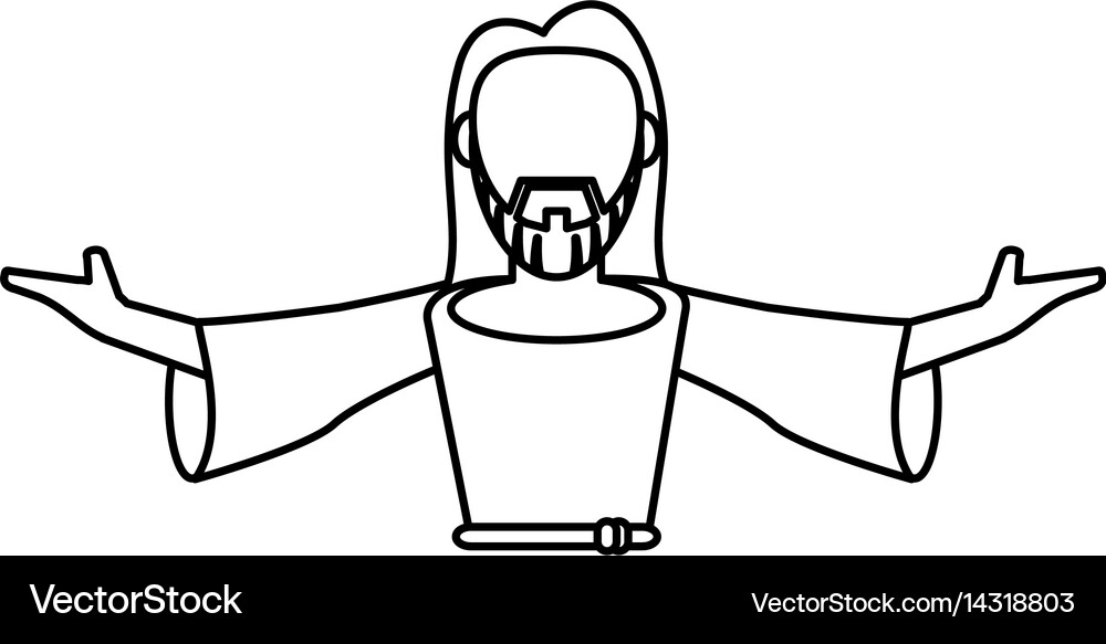 Jesus christ catholic symbol outline Royalty Free Vector