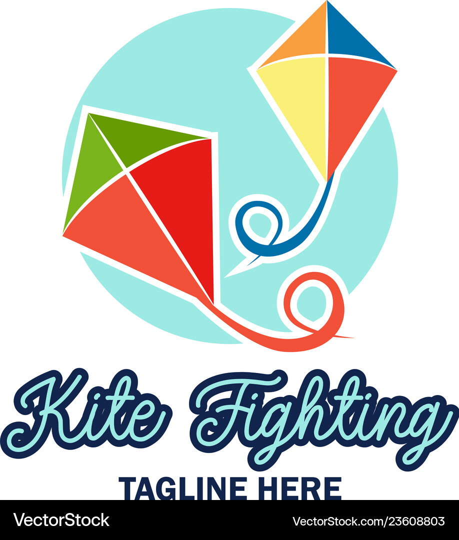 Kite fighting logo with text space for your slogan
