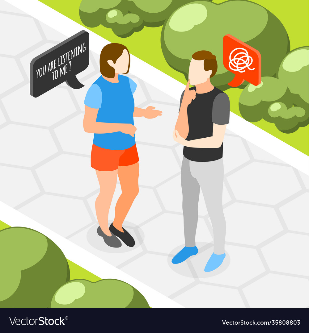 Men problems isometric background Royalty Free Vector Image