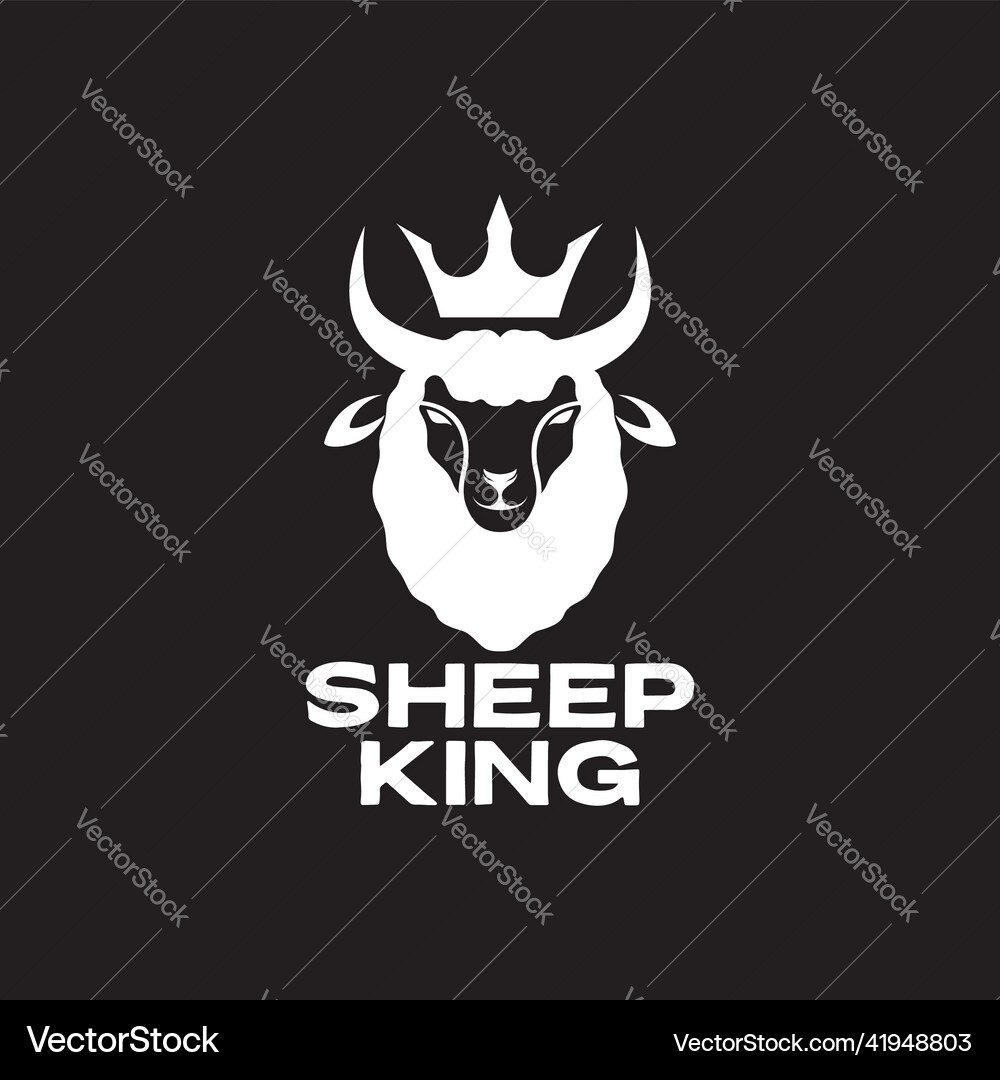 Modern sheep with crown logo design graphic Vector Image