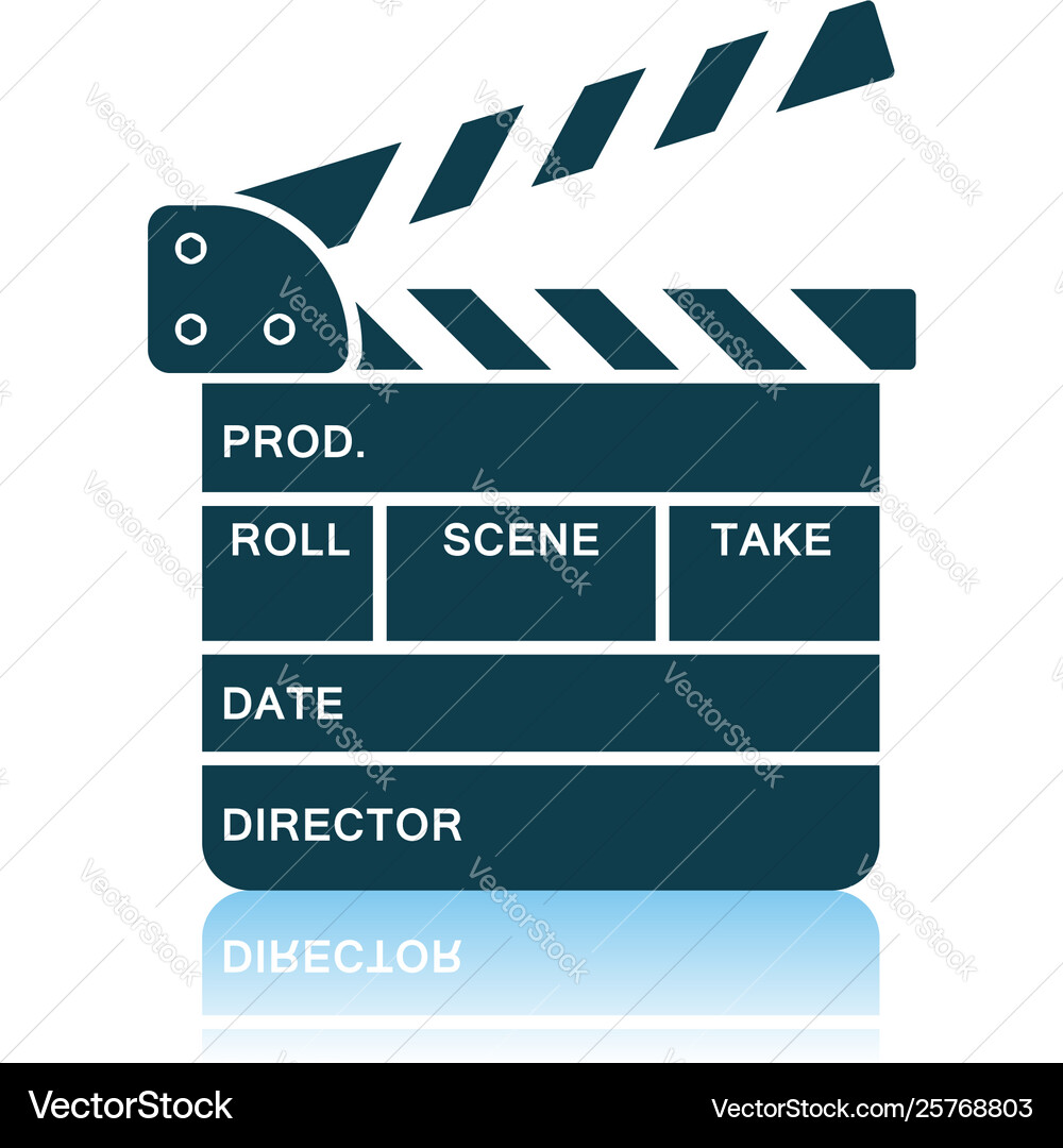Movie clap board icon Royalty Free Vector Image