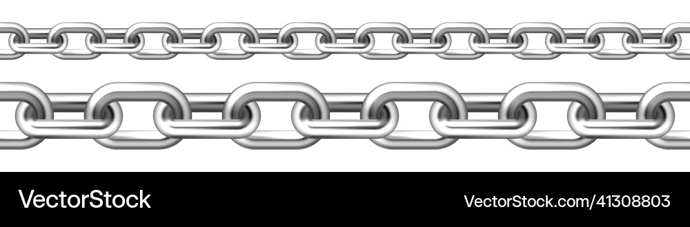 Realistic seamless metal chain with silver links Vector Image