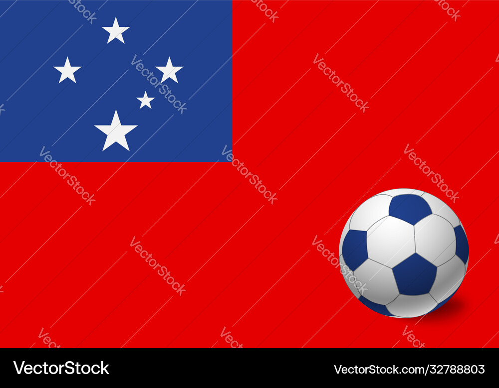 Samoa flag and soccer ball Royalty Free Vector Image
