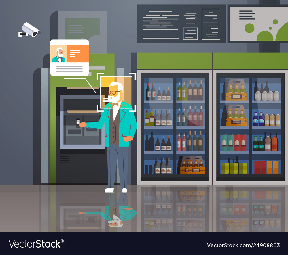 Senior man withdrawing money atm cash machine Vector Image