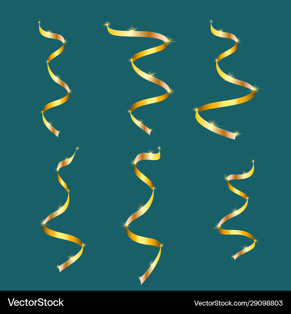 Set beautiful different festive golden yellow Vector Image