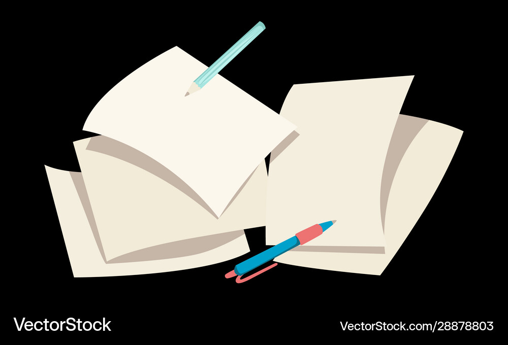 Sheets paper for text and a page for drawings Vector Image