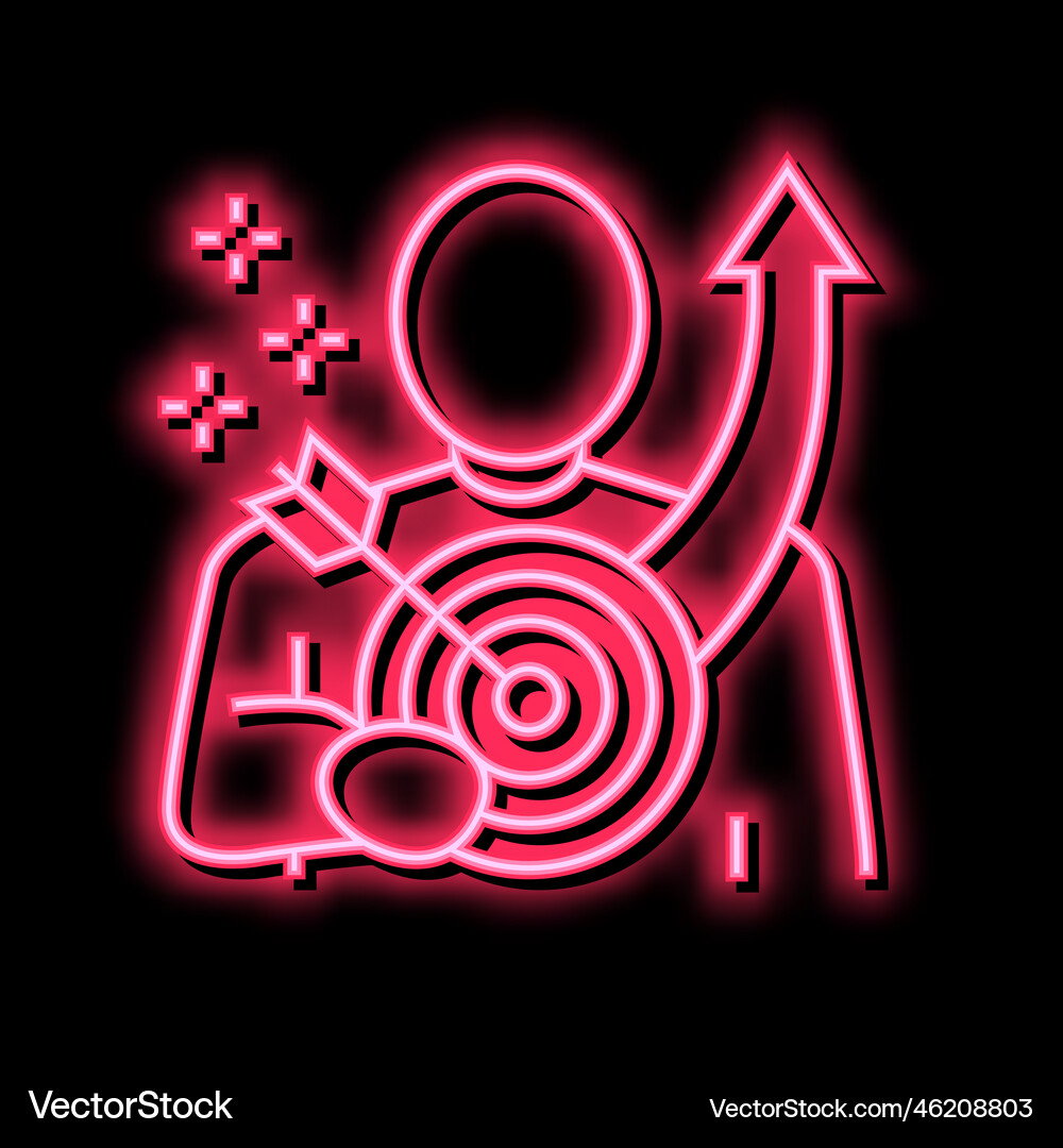 Success people value neon glow icon Royalty Free Vector