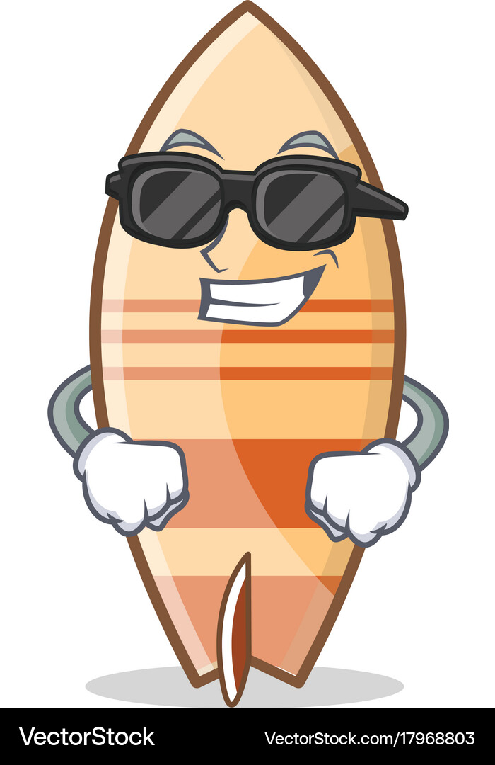 Super cool surfboard character cartoon style Vector Image
