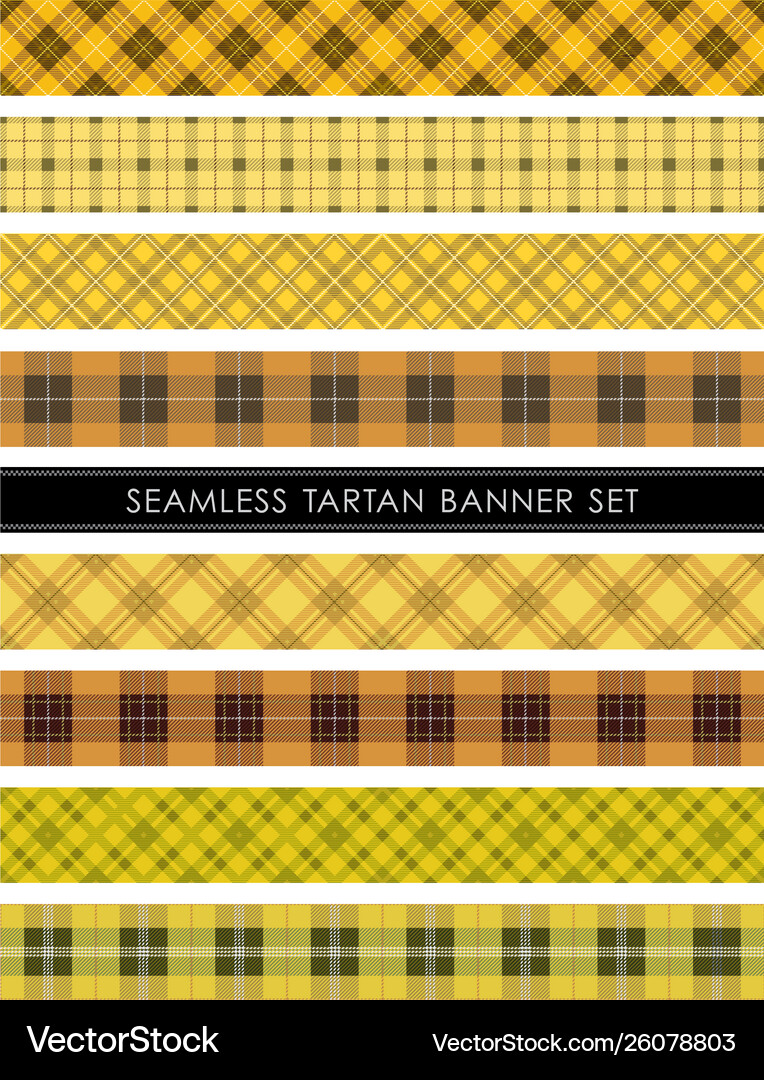 Tartan Plaid Banner Set Royalty Free Vector Image