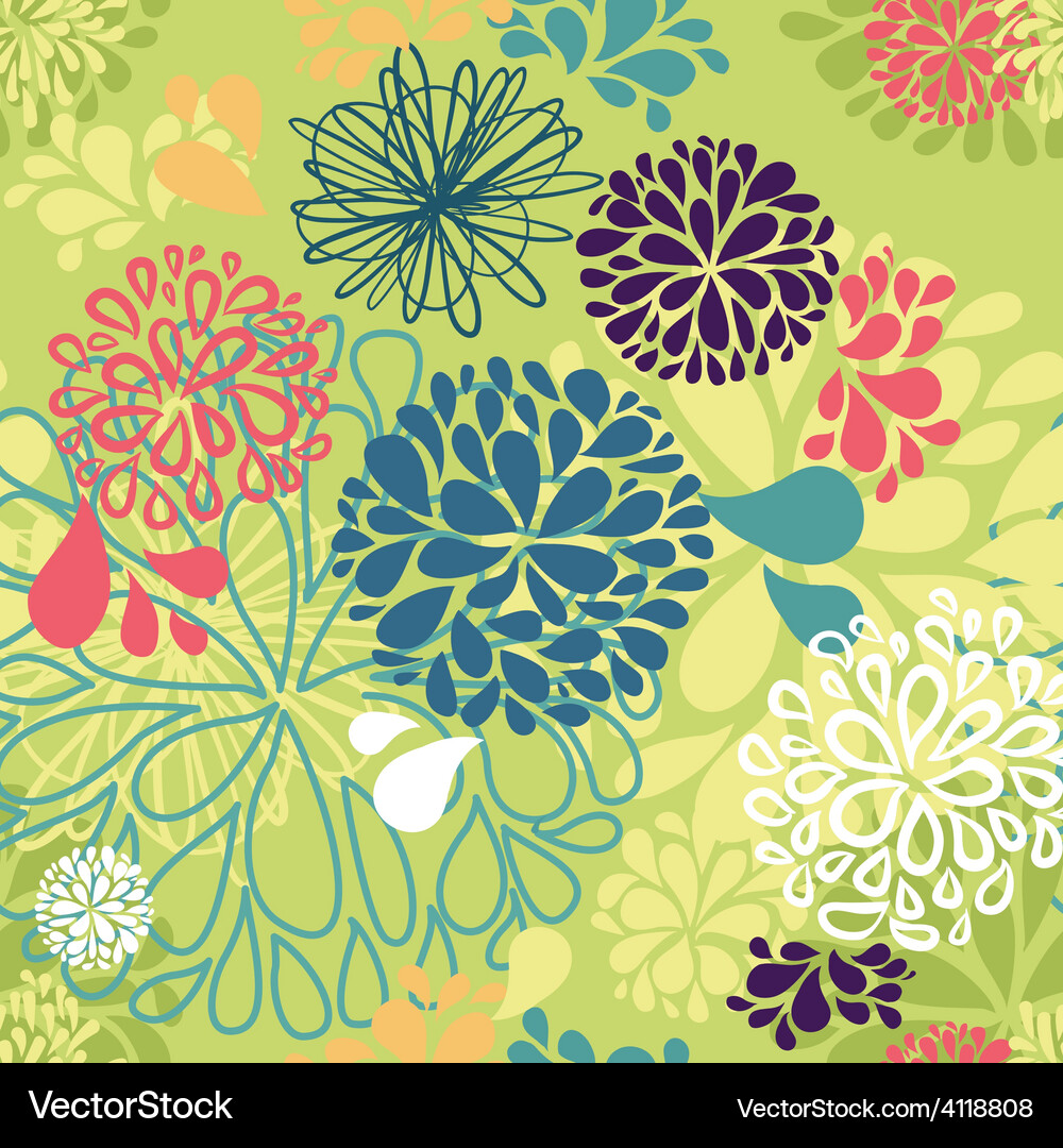 Abstract colorful doodles flowers Royalty Free Vector Image