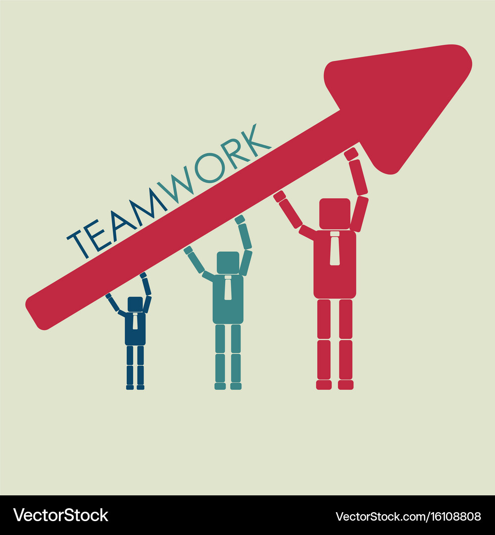 Business people hold arrow teamwork concept Vector Image