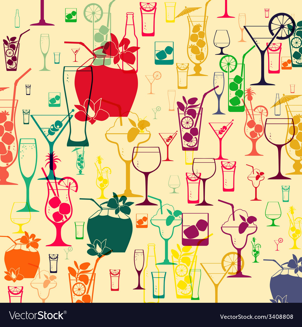 Cocktail pattern Royalty Free Vector Image - VectorStock